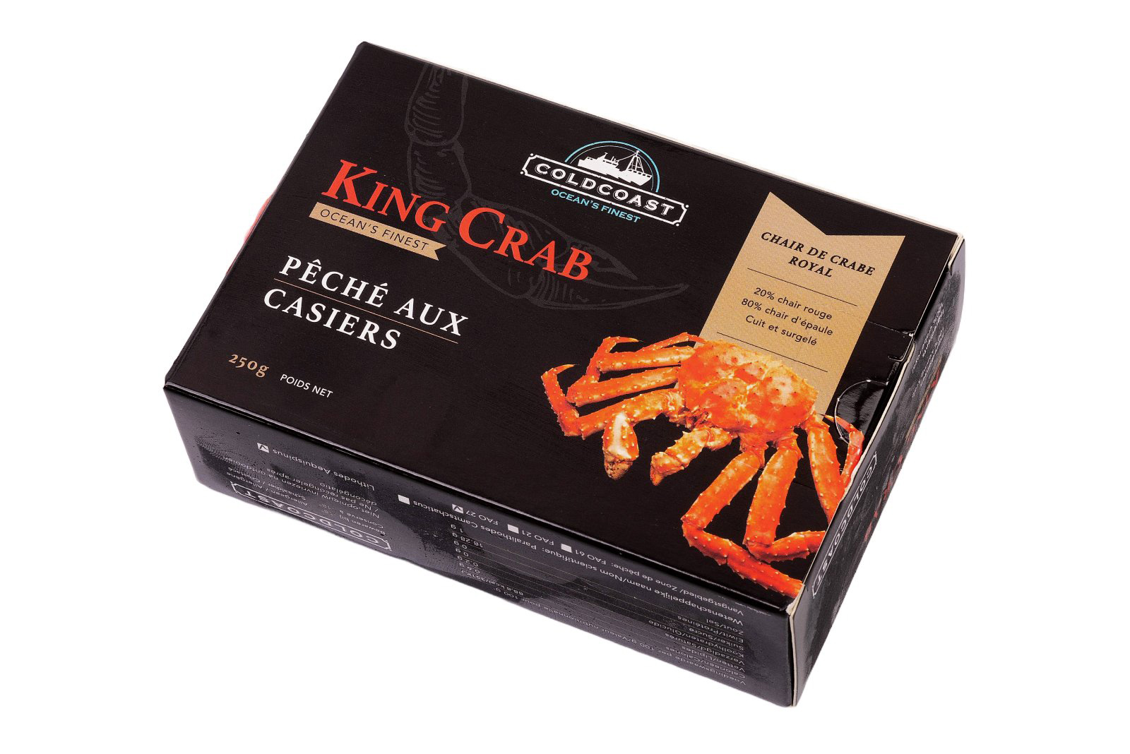 Kuningkrabi liha plokk 250 g, 20% krabiliha (küünised) / 80% krabiliha ...