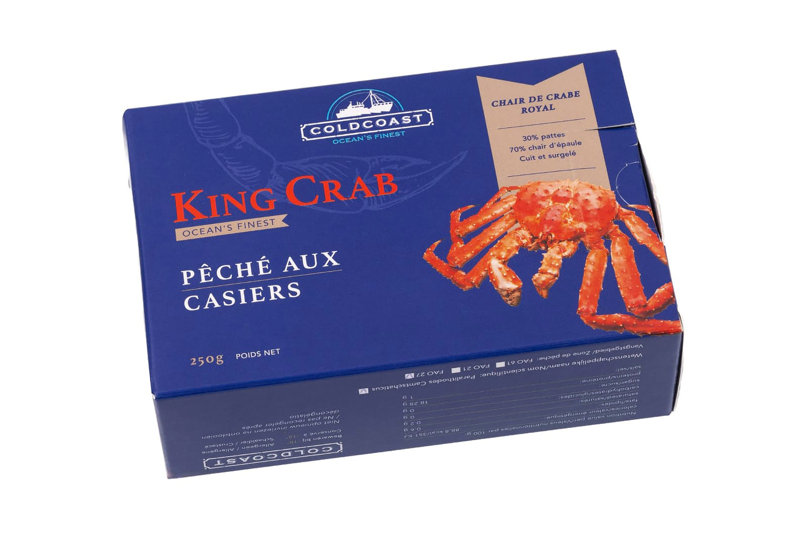 Kuningkrabi liha plokk 250 g, 30% krabiliha (küünised) / 70% krabiliha ...