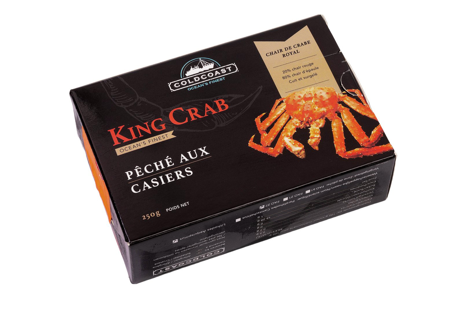 Kuningkrabi liha plokk 250 g, 20% krabiliha (küünised) / 80% krabiliha ...